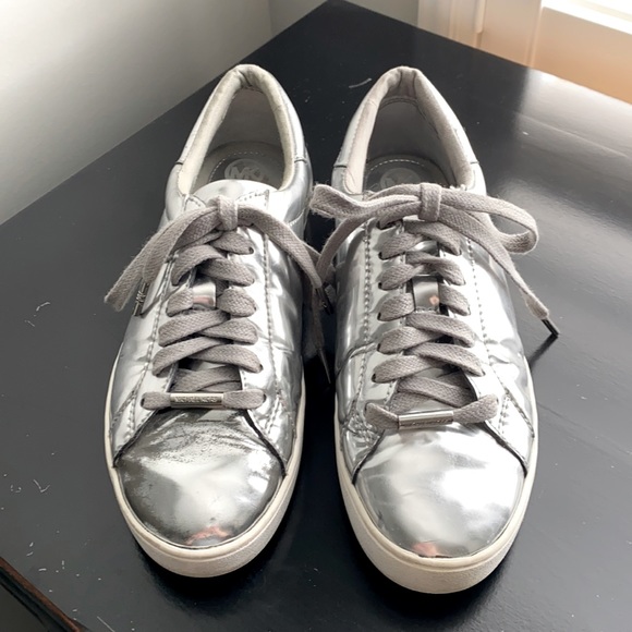 Michael Kors | Shoes | Michael Kors Silver Sneakers | Poshmark
